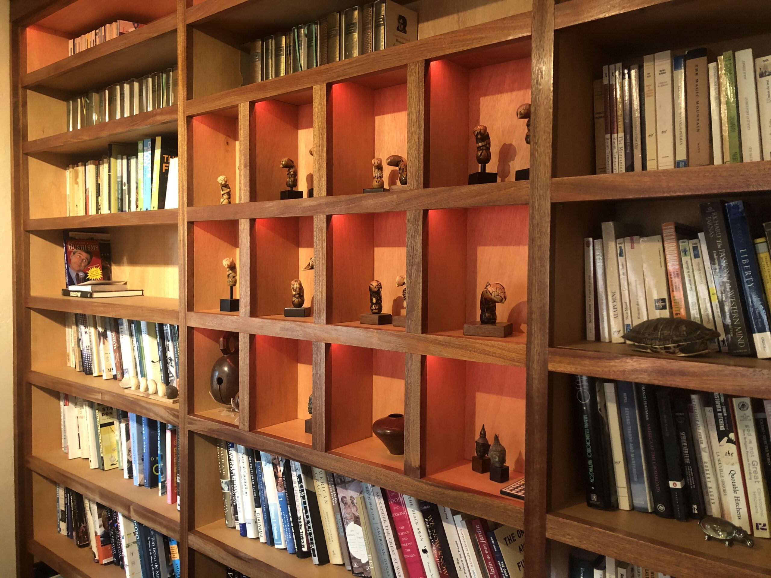 Custom Mahogany Bookcase with LED Lights - Kensington - Arrington ...